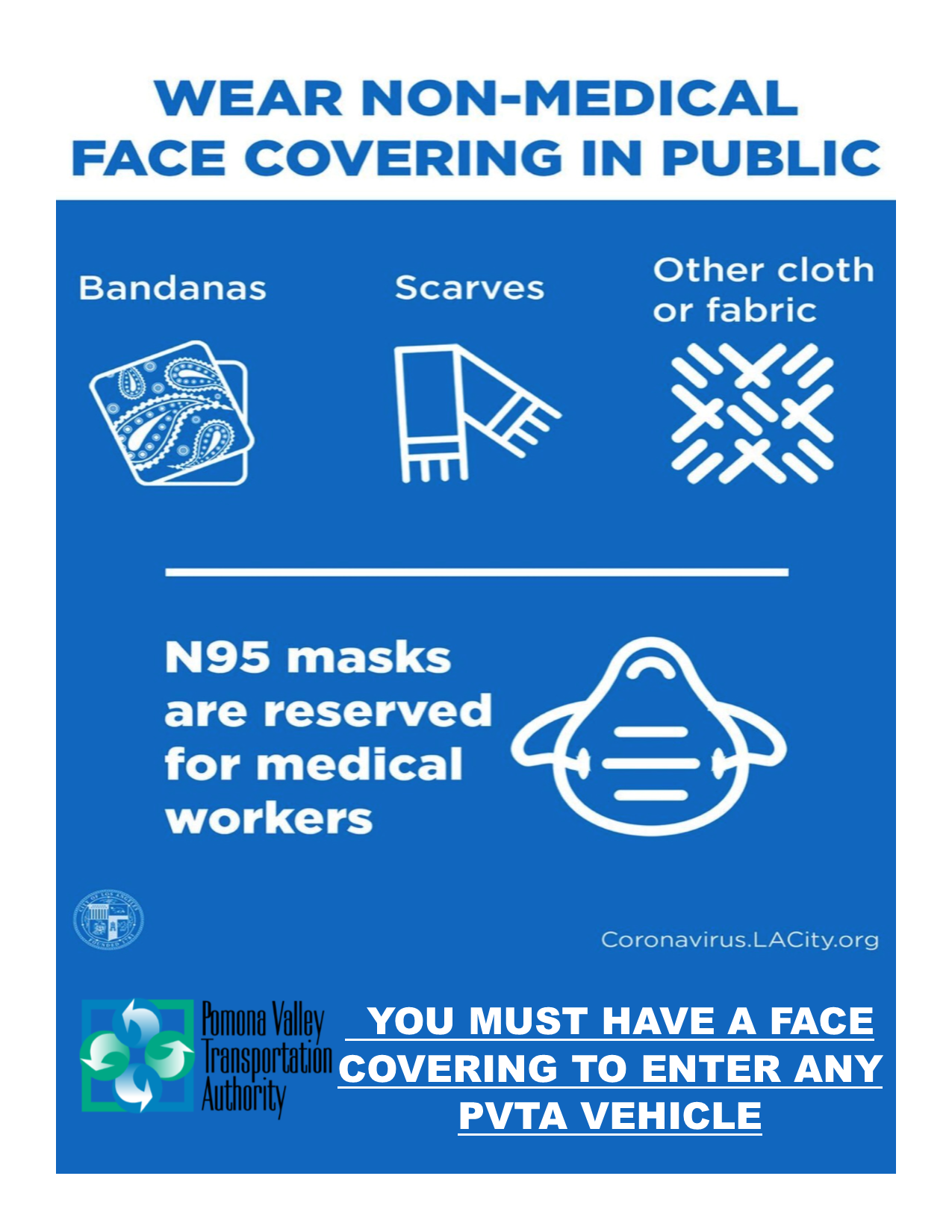 Face Covering Required – Pomona Valley Transportation Authority