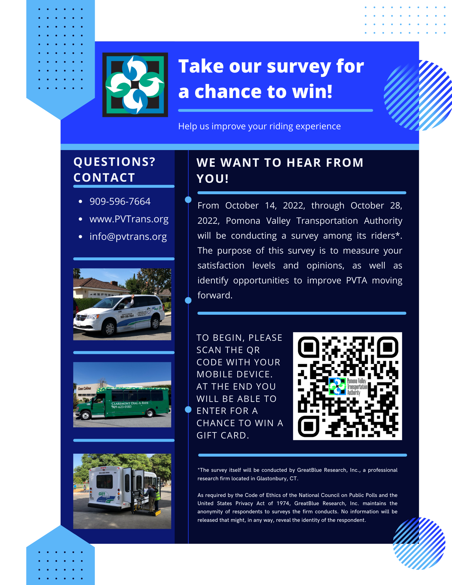 Take Our Survey Pomona Valley Transportation Authority
